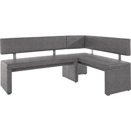 OTTO home Eckbank &raquo;Charissa&laquo; in 3 Gr&ouml;&szlig;en, verschiedene Qualit&auml;ten grau Holzwerkstoff, Massivholz B/H/T: 210cm x 90cm x 140cm, Strukturstoff, langer 