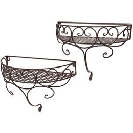 AMBIENTE HAUS Deko-Wandregal &raquo;Wandregal-Set - antikbraun&laquo; 1 Stk. tlg. braun Metall B/H/T: 45cm x 34cm x 20cm, 1 Stk.