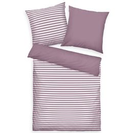 Tom Tailor HOME Bettw&auml;sche &raquo;MEDIUM STRIPES in Gr. 135x200cm, 155x220cm oder 200x220cm&laquo; 2 Stk. new bedroom, mit farbigem Markenrei&szlig;verschluss lila 