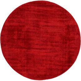 CarpetFine Teppich &raquo;Ava Viskoseteppich&laquo; rund 13 mm H&ouml;he Seidenoptik, leichter Glanz, Wohnzimmer rot Viskose &Oslash; 160cm 1 Stk., 13mm, &Oslash; 160cm