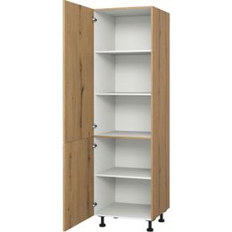 KOCHSTATION Vorratsschrank &raquo;KS-Trea SV60-195&laquo; H&ouml;he 195 cm, Breite 60 cm braun eiche astig, B/H/T: 60cm x 195cm x 56cm, T&uuml;ren: 1 Stk. T&uuml;ranschlag 