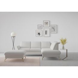 Sit & More sit&more Ecksofa &raquo;Fashion L-Form&laquo; wahlweise mit Kopfteilverstellung, Vorziehsitz, motorisch, Nickelf&uuml;&szlig;e grau B/H/T: 250cm x 84cm x 207cm, Soft clean, 