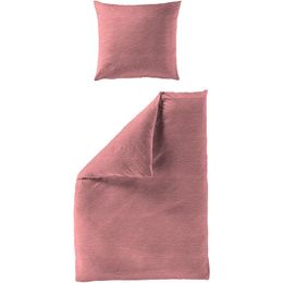 Bierbaum Bettw&auml;sche &raquo;Chic Uni&laquo; 3 Stk. Schickes Unidesign: Modern und elegant f&uuml;r jedes Schlafzimmer rosa Seersucker, Obermaterial: 100% Baumwolle B/L: