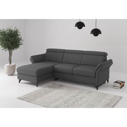 Sit & More sit&more Ecksofa &raquo;Glendale, L-Form&laquo; inkl. Kopfteilverstellung,wahlweise mit Vorziehsitz und Bettkasten grau 95% Polyester, 5% Polyamid B/H/T: 253cm x 