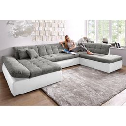 DOMO collection Wohnlandschaft &raquo;MORIC 353x216x80 cm, mit viel Platz, U-Form, auch in Cord&laquo; im XXL-Format, wahlweise mit Bettfunktion und 