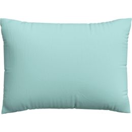 Schlafgut Kissenbezug &raquo;Premium Kissenbezug Woven Satin (1 St)&laquo; Ton-in-Ton Rei&szlig;verschluss, Fadendichte von 300tc, Uni, OEKO Tex blau Mako-Satin, Obermaterial: 