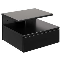 ACTONA GROUP Nachttisch &raquo;Ashlan Nachtkommode&laquo; Nachtschrank, wandmontiert, 1 Schublade, 1 Fachboden, Metallschienen schwarz B/H/T: 35cm x 22,5cm x 32cm