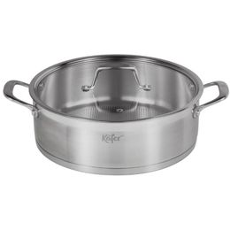 Feinkost K&auml;fer Servierpfanne &raquo; Pfanne aus Edelstahl&laquo; Edelstahl 18/10 2 Stk. tlg. &Oslash; 28 cm, Wabenboden, recycelter Edelstahl, induktionsf&auml;hig silber &Oslash; 28cm + H&ouml;he 9cm