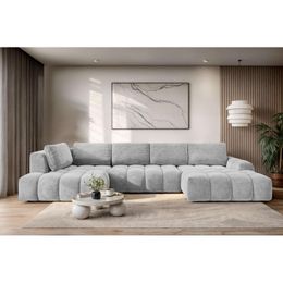 OTTO home Wohnlandschaft &raquo;AZITA U-Form, Breite 363 cm - OTTO. Verl&auml;ssliche Qualit&auml;t.&laquo; wahlweise als Schlafsofa mit Bettkasten, Bubble-Optik grau 100% 