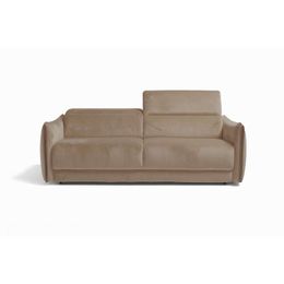 Egoitaliano Schlafsofa &raquo;FOX, Made in Italy-Designsofa mit Dauerschlaffunktion,Breite 216 cm&laquo; Bettsofa, Luxus-Microfaser mit verstellbaren Kopfst&uuml;tzen beige 100% 