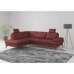 Sit & More sit&more Ecksofa &raquo;Morris L-Form, inkl. Sitztiefenverstellung&laquo; wahlweise mit Armteilverstellung, Schlaffunktion & Bettkasten rot B/H/T: 262cm x 82cm x 