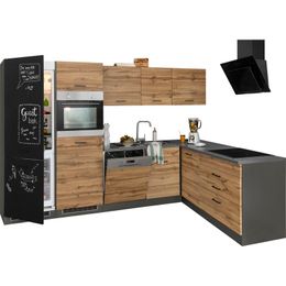KOCHSTATION Winkelk&uuml;che &raquo;KS-Trier&laquo; ohne E-Ger&auml;te, Stellbreite 290/190 cm braun B/H/T: 290cm x 290cm