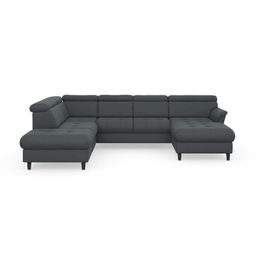 Sit & More sit&more Wohnlandschaft &raquo;Marano U-Form&laquo; inklusive Kopfteilverstellung, optional Schlaffunktion & Bettkasten grau 100% Polyester B/H/T: 304cm x 216cm, 