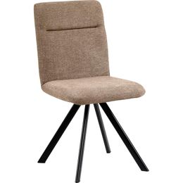 massivline&more 4-Fu&szlig;stuhl &raquo;Martina 200&laquo; () Gestell aus Metall schwarz, 2er Set braun Metall, Polyester B/H/T: 58cm x 91cm x 58cm, Polyester