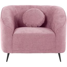 Home Affaire Sessel &raquo;Ashly&laquo; in 3 Bezugsvarianten, Boucl&eacute;, Samtoptik und Struktur weich. rosa 100% Polyester Struktur weich, B/H/T: 100cm x 81cm x 80cm