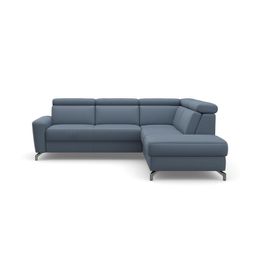 Sit & More sit&more Ecksofa &raquo;Scarlett L-Form&laquo; inklusive Kopfteilverstellung, optional Schlaffunktion & Bettkasten blau B/H/T: 258cm x 226cm, Luxus-Microfaser 