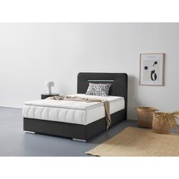 COTTA Boxbett &raquo;Lighstar&laquo; inklusive LED-Beleuchtung, Topper, Bettkasten und Zierkissen schwarz Polyester Kunstleder SOFTLUX Polyester LED-Beleuchtung, 