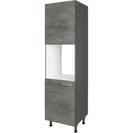 Nobilia Herdumbauschrank &raquo;"Riva", Ausrichtung w&auml;hlbar, mit zwei zus&auml;tzlichen T&uuml;ren,&laquo; vormontiert, Breite/H&ouml;he: 60/167,8 cm grau B/H/T: 60cm x 216,6cm 