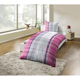 Kinzler Bettw&auml;sche &raquo;Bettw&auml;sche Polycotton Flanell Bettw&auml;sche&laquo; 2 Stk. besonders weich, verschiedene Karo Muster bunt Polycotton, Obermaterial: 65% 