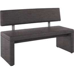 OTTO home Sitzbank &raquo;Charissa&laquo; mit Lehne, Breite 140, 160 oder 180 cm schwarz Holzwerkstoff, Massivholz B/H/T: 140cm x 90cm x 53cm, Microfaser