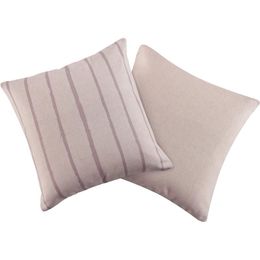 LeGer Home by Lena Gercke Dekokissen &raquo;Zayla&laquo; Leinenlook, Kissenh&uuml;lle,ohne F&uuml;llung, 50x50cm, 2 St&uuml;ck, bedruckt beige Polyester B/L: 50cm x 50cm, 2 Stk.
