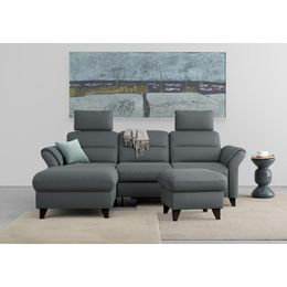 Sit & More sit&more Ecksofa &raquo;Mellum L-Form&laquo; Federkern, optional Schlaffunktion, Bettkasten & Armteilfunktion grau 100% Polyester B/H/T: 250cm x 87cm x 163cm, 