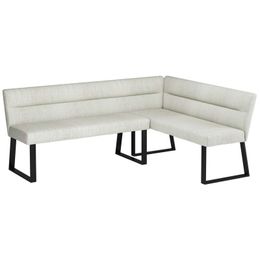 OTTO home Essbank &raquo;Ivanna&laquo; schwarzes Metallgestell, Webstoff Bezug, Breite 193/152 wei&szlig; 100% Polyester B/H/T: 193cm x 82cm x 54cm, Webstoff