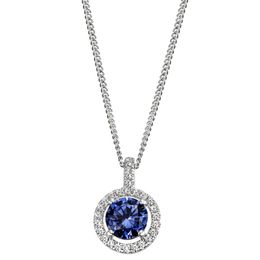 Firetti Damen Kette mit Anh&auml;nger &raquo;Schmuck Geschenk Silber 925 Halsschmuck Halskette Panzerkette Kreis&laquo; mit Zirkonia (synth.) blau Silber 925 (