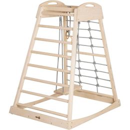 Roba Kletterger&uuml;st &raquo;Montessori Indoor Spielturm&laquo; Belastbar bis 70 kg beige Holz B/H: 83cm x 127,5cm