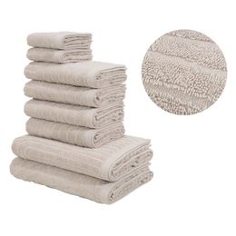 OTTO home Handtuch Set &raquo;Ognon, Duscht&uuml;cher, Handt&uuml;cher, G&auml;stet&uuml;cher, Zen, Scandi, Boho&laquo; Set 8 Frottier Muster, Hoch-Tief-Struktur, einfarbig, Handtuch