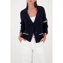 monari Damen Strickjacke Reverskragen, Regular Fit, verdeckter Druckknopfverschluss blau 34