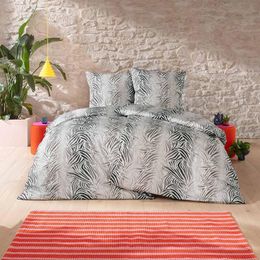 Estella Bettw&auml;sche &raquo;Zadie&laquo; 2 tlg. Feinster Mako-Satin aus 100% Baumwolle schwarz-wei&szlig; Mako-Satin, Obermaterial: 100% Baumwolle B/L: 135cm x 200cm, 1 Stk., 1 
