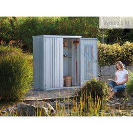 BioHort Garten-Ger&auml;teschrank &raquo;Gr. 150, verschiedene Farben&laquo; aus Metall mit hohem Nutzwert silber Stahl Einheitsgr&ouml;&szlig;e