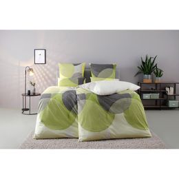 OTTO home Bettw&auml;sche &raquo;Carla ab Gr. 135x200 cm und in drei Qualit&auml;ten&laquo; 2 Stk. 100% Baumwolle, geometrisches Design, Kreise, Bierbaum by OTTO home gr&uuml;n 