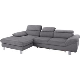 COTTA Ecksofa &raquo;Driver L-Form&laquo; mit Kopfteilverstellung, wahlweise mit Schlaffunktion & Bettkasten grau Struktur (100% Polyester);Chenille (90% 