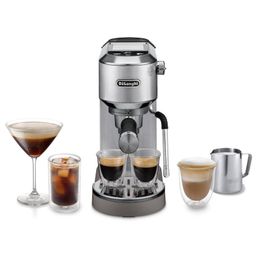 De'Longhi De'Longhi Espressomaschine &raquo;DEDICA DUO EC890.M&laquo; Cold Brew in unter 5 Minuten, 15 cm breit, 1,1L, inkl. Milchschaumd&uuml;se grau Einheitsgr&ouml;&szlig;e 