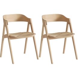 Holzstuhl &raquo;Findahl by Hammel Mette&laquo; (Set) 2 Stk.Massivholz, mit Flechtsitz, versch. Farbvarianten beige Geflecht Wasserhyazinthe, Massivholz B/H/T: 