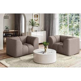 OTTO home Sessel &raquo;TUURE Verl&auml;ssliche Qualit&auml;t, moderne Steppung, Breite 134cm&laquo; Bubble Optik, hoher Sitzkomfort, Wellenunterfederung braun 100% 
