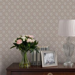 Laura Ashley Vliestapete &raquo;Whitebrook&laquo; geometrisch glatt 10mx52cm (ca. 5m2) grau Vlies B/L: 0,52m x 10m, Rollen: 1