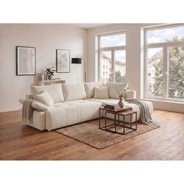 Collection AB Ecksofa &raquo;Funtastic, Breite 213 cm&laquo; mit Schlaffunktion, Bettkasten, Armverstellung und Bonnelfederkern beige 100%Polyester B/H/T: 213cm x