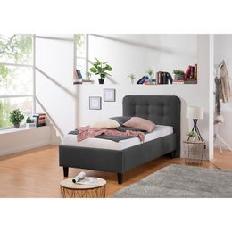 Maintal Polsterbett &raquo;Livermore&laquo; auch "mit Lattenrost" erh&auml;ltlich grau Liegefl&auml;che L&auml;nge B: 200cm x 100cm, Struktur (100% Polyester) ohne Lattenrost/ohne 