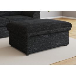 DOMO collection Hocker &raquo;Topper&laquo; mit Wellenunterfederung, auf Kunststoffgleitern grau B/H/T: 93cm x 40cm x 69cm, Struktur