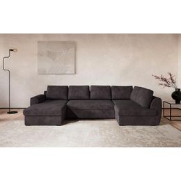 COTTA Wohnlandschaft &raquo;Drift U-Form&laquo; optional auch mit Schlaffunktion, Wellenunterfederung grau 96% POLYESTER (PES) 4% POLYAMID(PA) B/H/T: 327cm x 86cm
