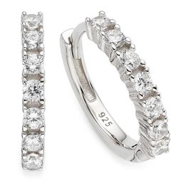 Aniston Jewelry & Watches Damen Aniston JEWELRY & WATCHES Paar Creolen &raquo;Schmuck Geschenk Silbercreole&laquo; mit Zirkonia (synth.) silber 14,4mm, Silber 925