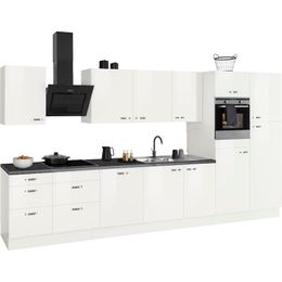Optifit K&uuml;chenzeile &raquo;Cara mit Hanseatic E-Ger&auml;ten&laquo; Breite 400 cm, Induktionskochfeld, Soft-Close-Funktion, Vollausz&uuml;ge wei&szlig; B/H/T: 400cm x 211,8cm x 