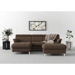 Sit & More sit&more Ecksofa &raquo;Marano L-Form&laquo; inklusive Kopfteilverstellung, optional Schlaffunktion & Bettkasten braun 100% Polyester B/H/T: 257cm x 166cm, Luxus-