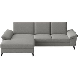 Sit & More sit&more Ecksofa &raquo;Chelsea L-Form, B: 264 cm, mit Armteil-& Sitztiefenverstellung&laquo; optional Schlaffunktion und Bettkasten grau 100% Polyester B/H/T: 