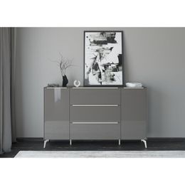 set one by Musterring Sideboard &raquo;Reno&laquo; 1 Stk. tlg. Mit Winkelfu&szlig; in diversen Farben, 109 cm H&ouml;he & Farbauswahl grau Glas, Holzwerkstoff B/H/T: 182cm x