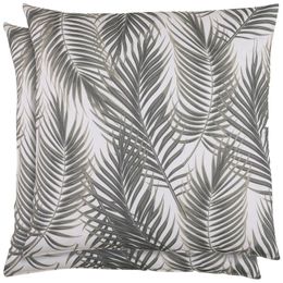 GO-DE Dekokissen &raquo;Klara&laquo; 2er Set, 48x10x48 cm grau Baumwolle, Polyester B/L: 48cm x 48cm, 2 Stk.
