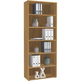 FMD Aktenregal &raquo;Calvi&laquo; in 2 H&ouml;hen, viel Staur., verstellb. B&ouml;den, erweiterbar, Breite: 89 cm braun Holzwerkstoff B/H/T: 89cm x 221,5cm x 40cm, 6 Stk.
